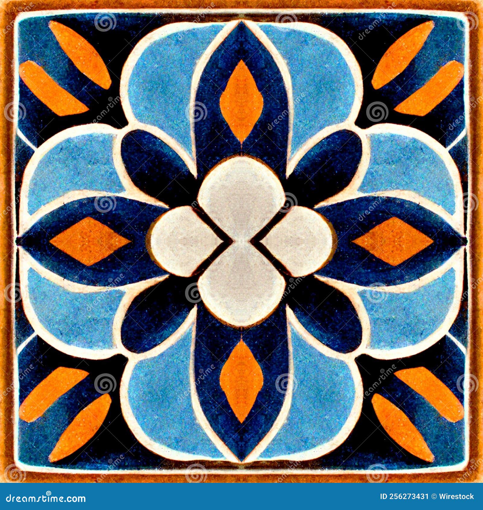 Mexican Talavera Tile Seamless Pattern Stock Illustration ...