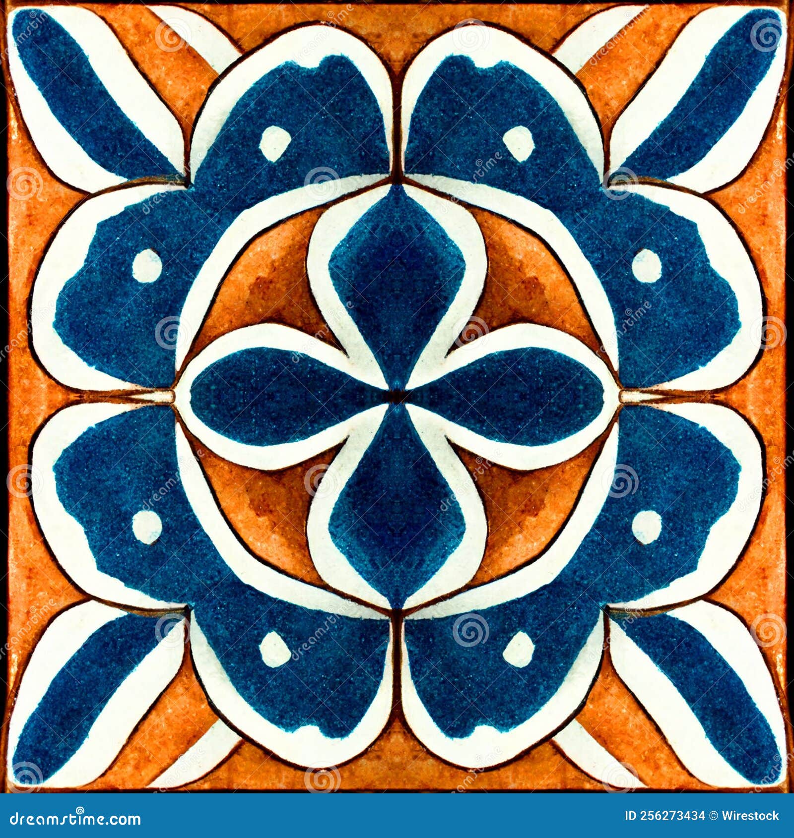 Mexican Talavera Tile Seamless Pattern Stock Illustration ...