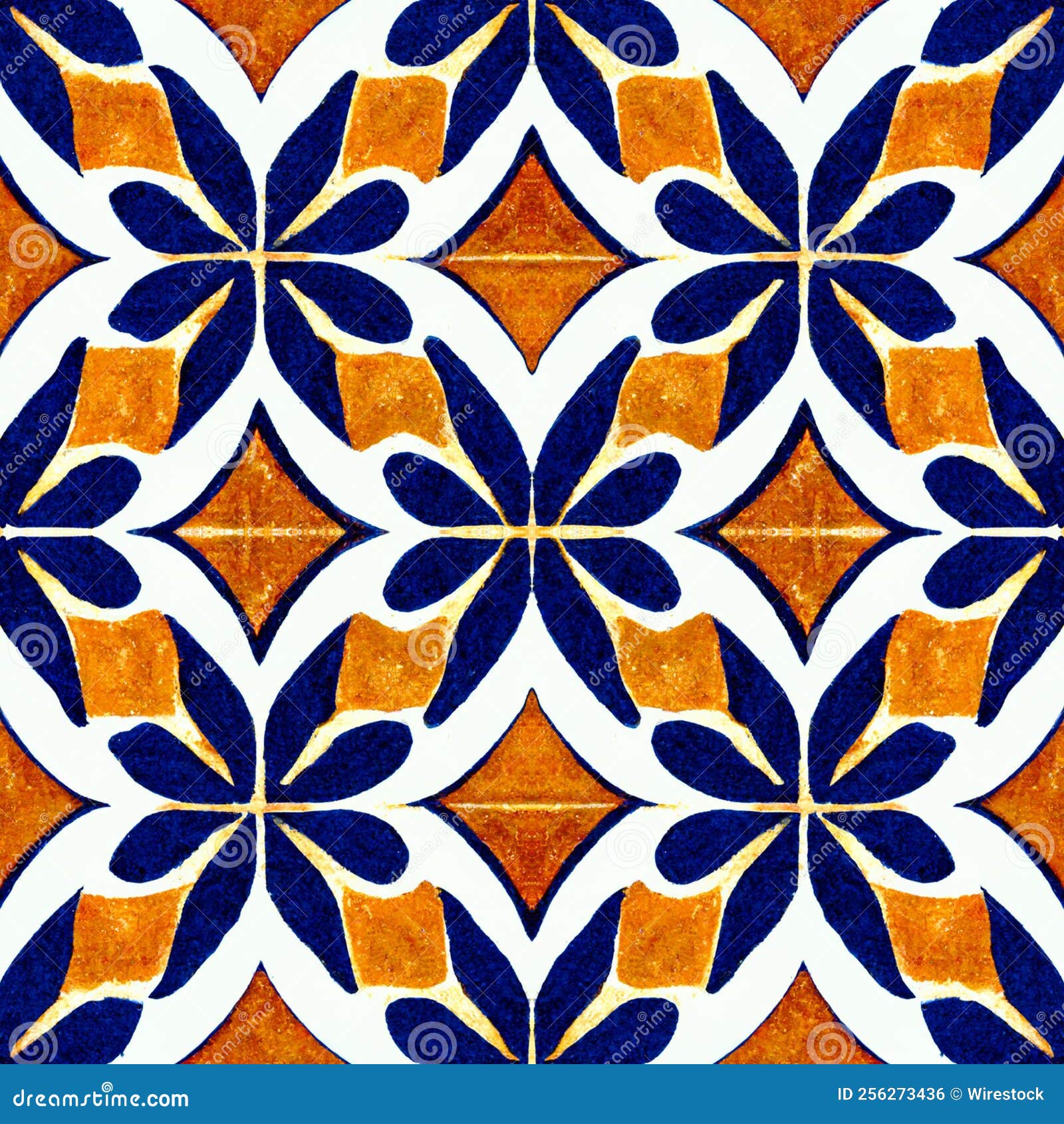 Mexican Talavera Tile Seamless Pattern Stock Illustration ...