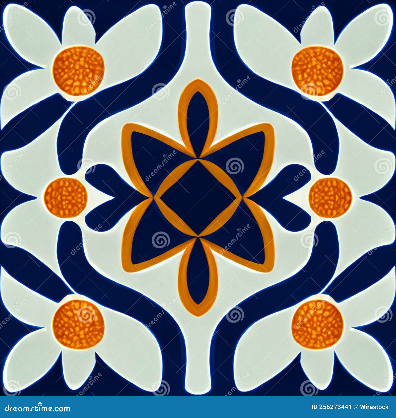 Mexican Talavera Tile Seamless Pattern Stock Illustration ...