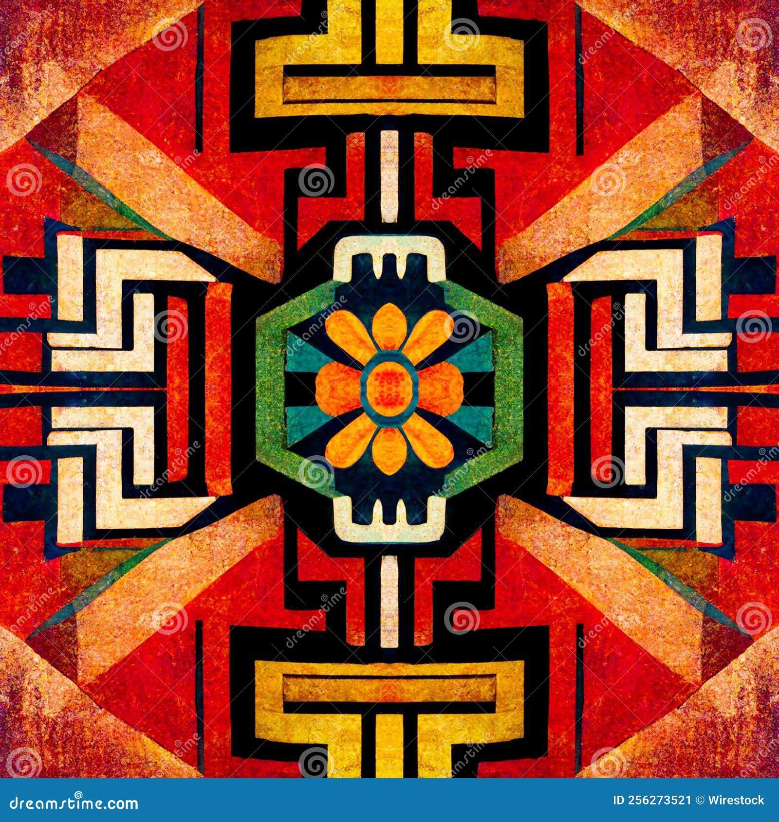 Mexican Talavera Tile Seamless Pattern Stock Image - Image of texture ...