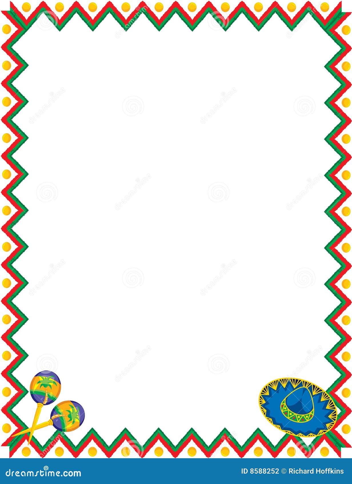Mexican Themed Border stock illustration. Illustration of mexican - 8588252