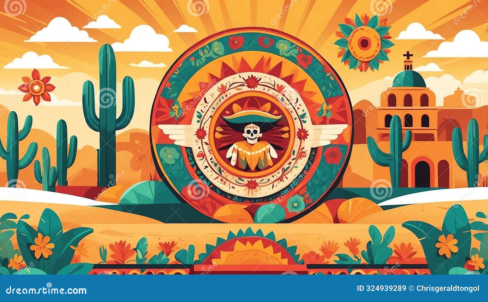 Mexican Themed Wallpaper for Presentations and Offices Ai Generated ...