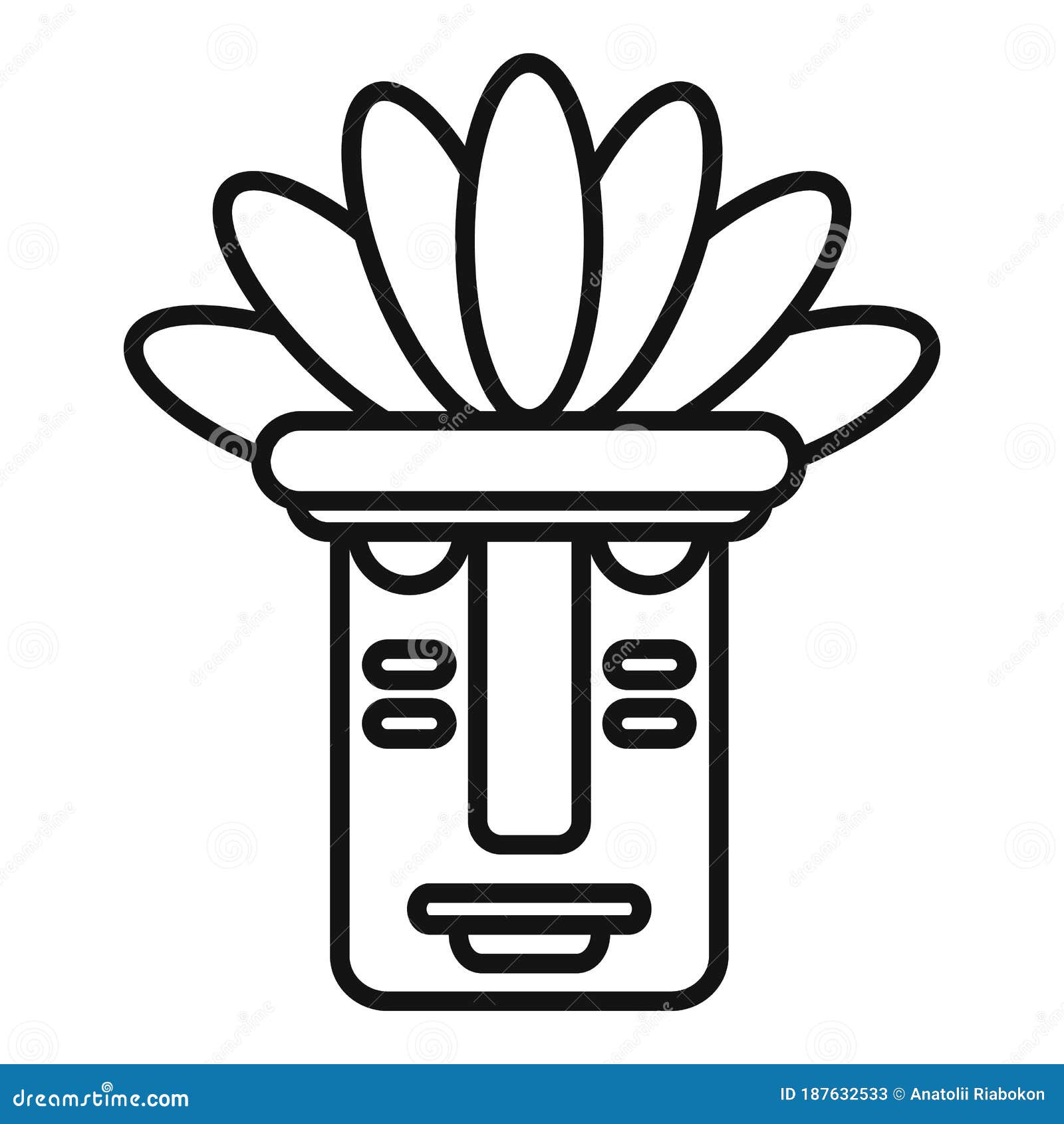 Mexican Tiki Idol Icon, Outline Style Stock Vector - Illustration of ...
