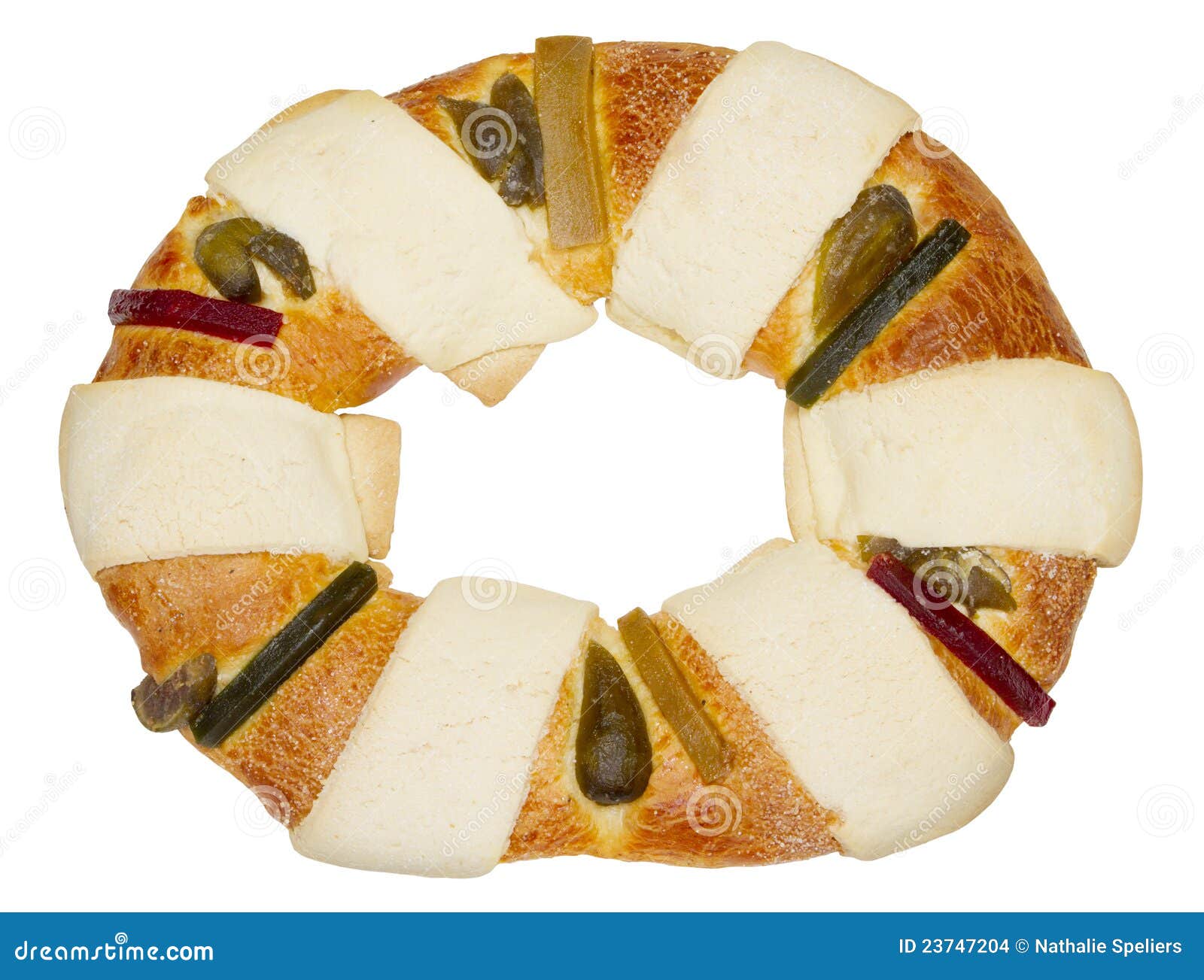 Kings Day Bread Also Called Epiphany Cake On White Background Royalty ...