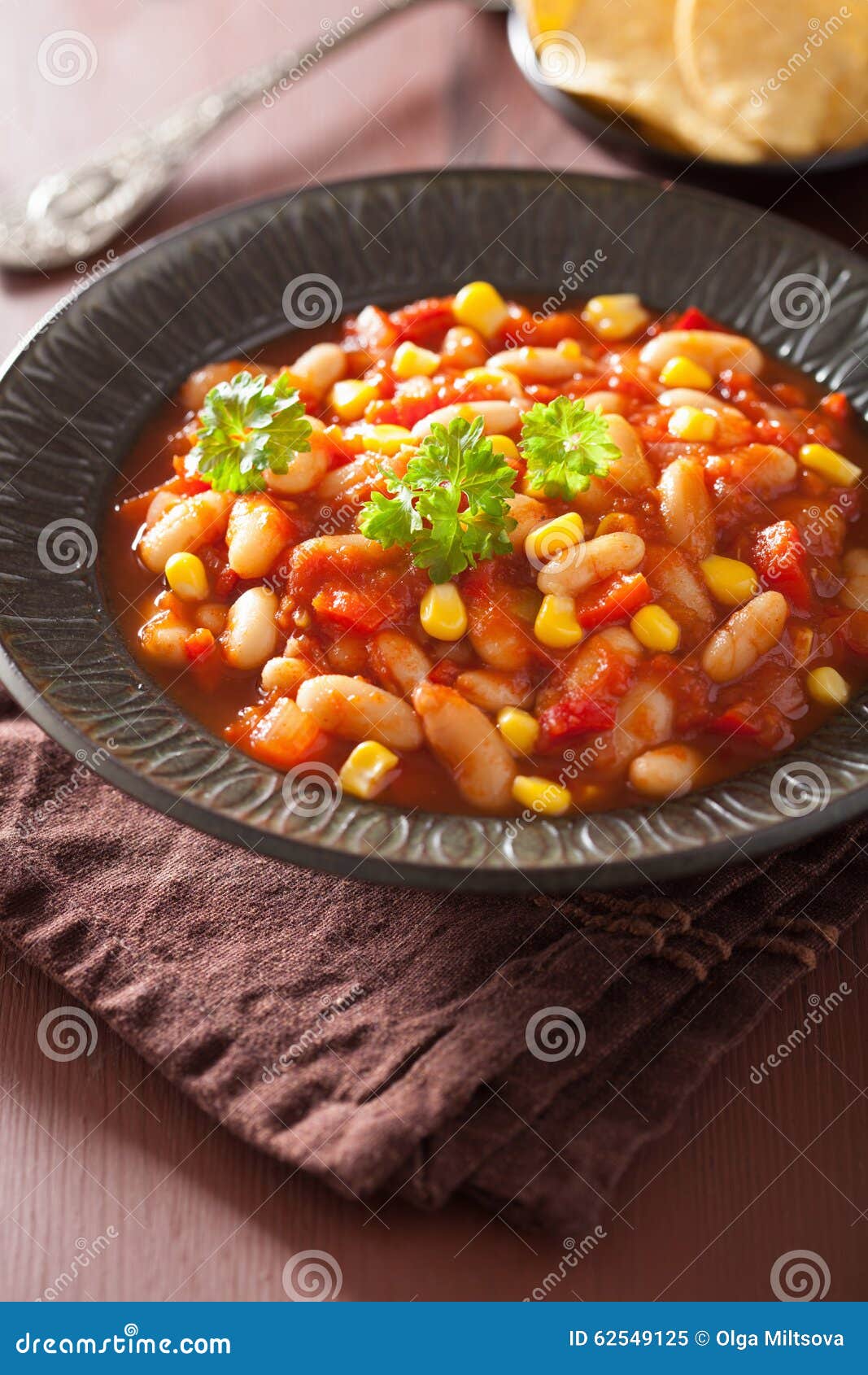 Mexican Veggie Chilli in Plate Stock Image - Image of dinner, delicious ...