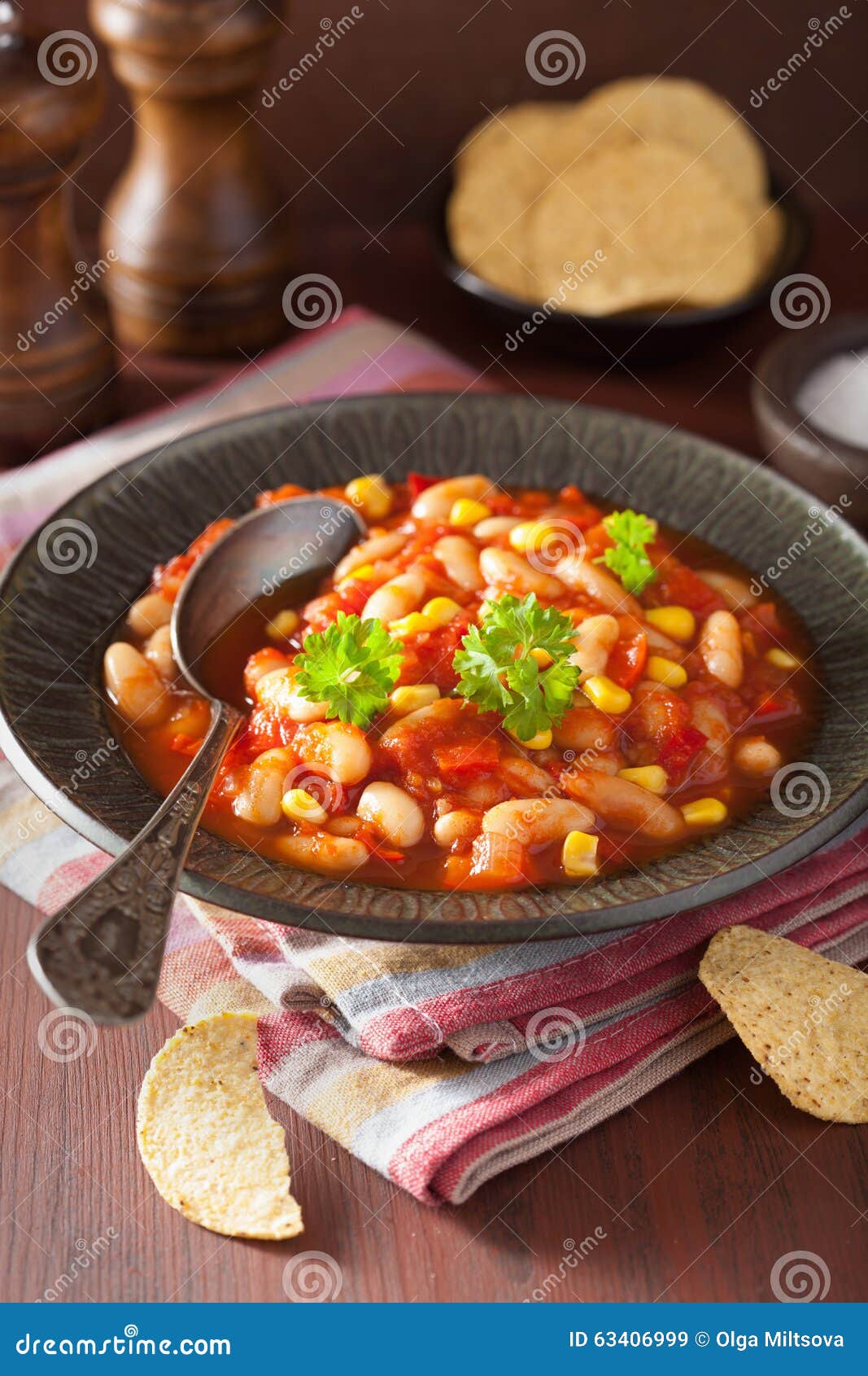 Mexican Veggie Chilli in Plate Stock Image - Image of spices, onion ...