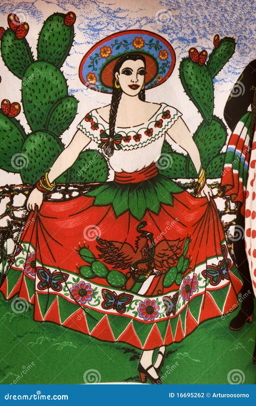 Mexican woman stock photo. Image of aztec, lady, nopal - 16695262