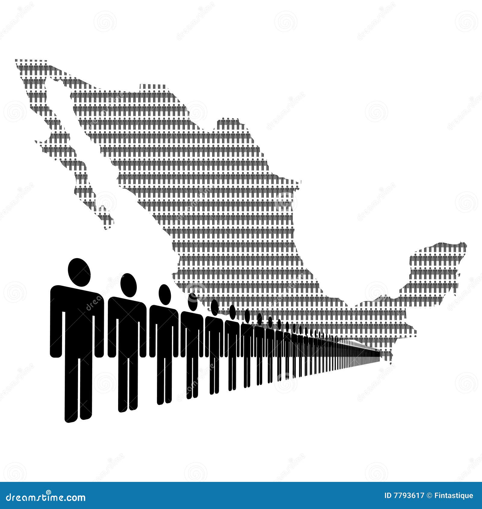 Mexican workforce with map stock vector. Illustration of population ...
