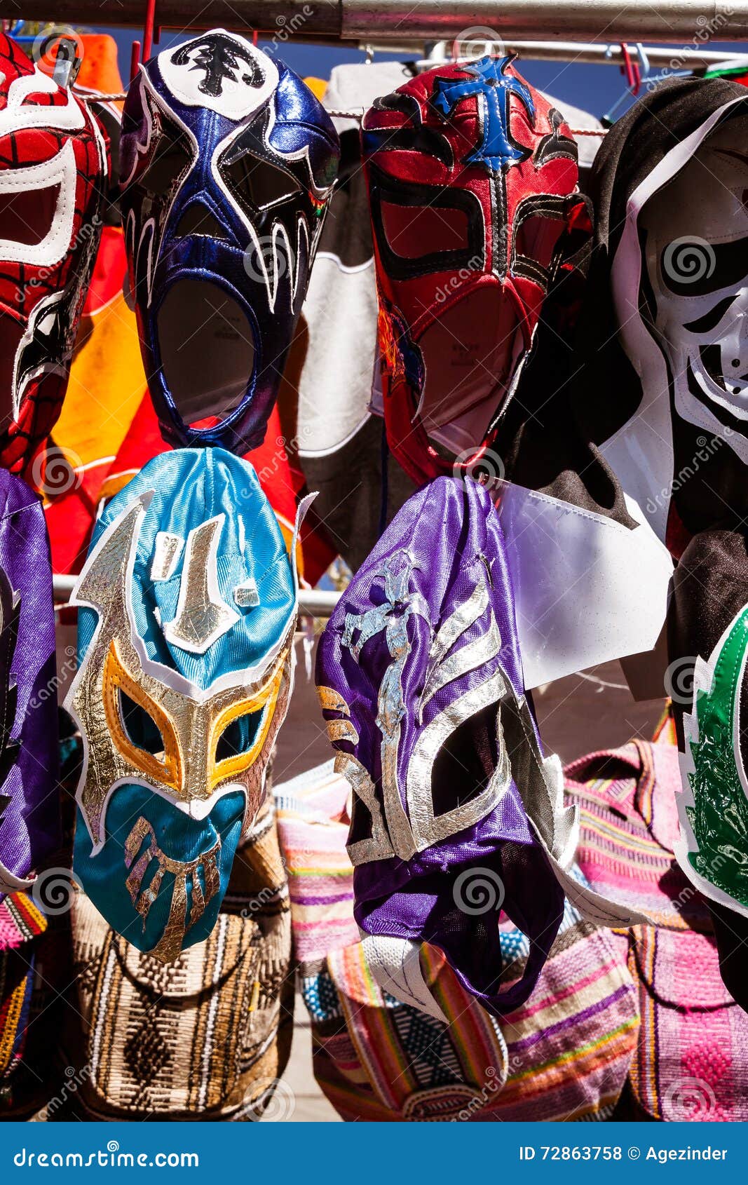 Colorful Lucha Libre Mexican Professional Wrestling Masks Editorial ...