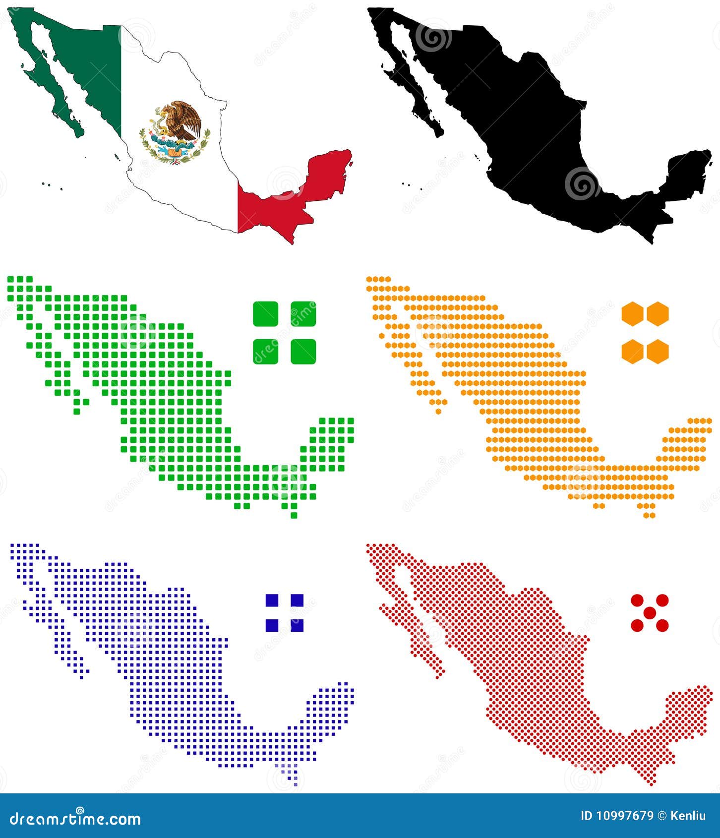 Layered Editable Vector Illustration Country Map of Mexico Stock Vector ...