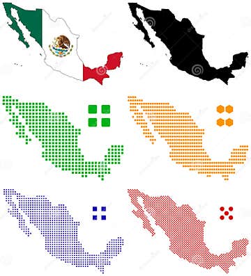 Layered Editable Vector Illustration Country Map of Mexico Stock Vector ...