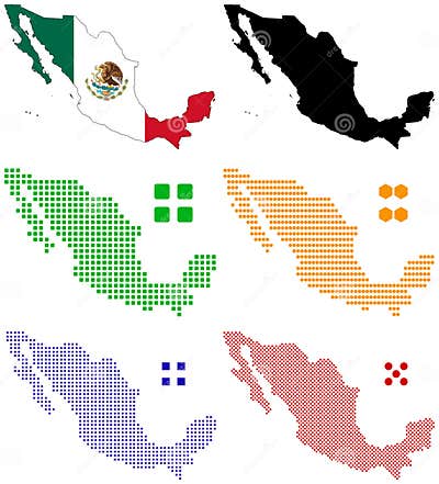 Layered Editable Vector Illustration Country Map of Mexico Stock Vector ...