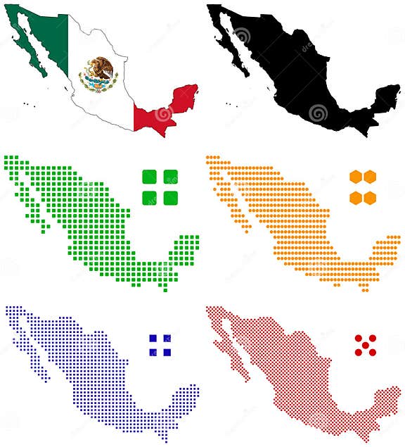 Layered Editable Vector Illustration Country Map of Mexico Stock Vector ...