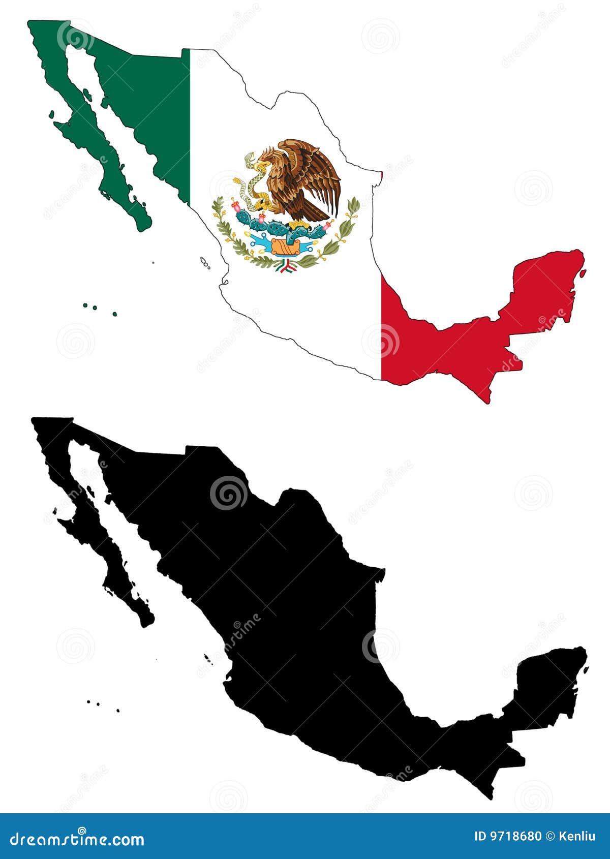 Layered Editable Vector Illustration Country Map of Mexico Stock ...