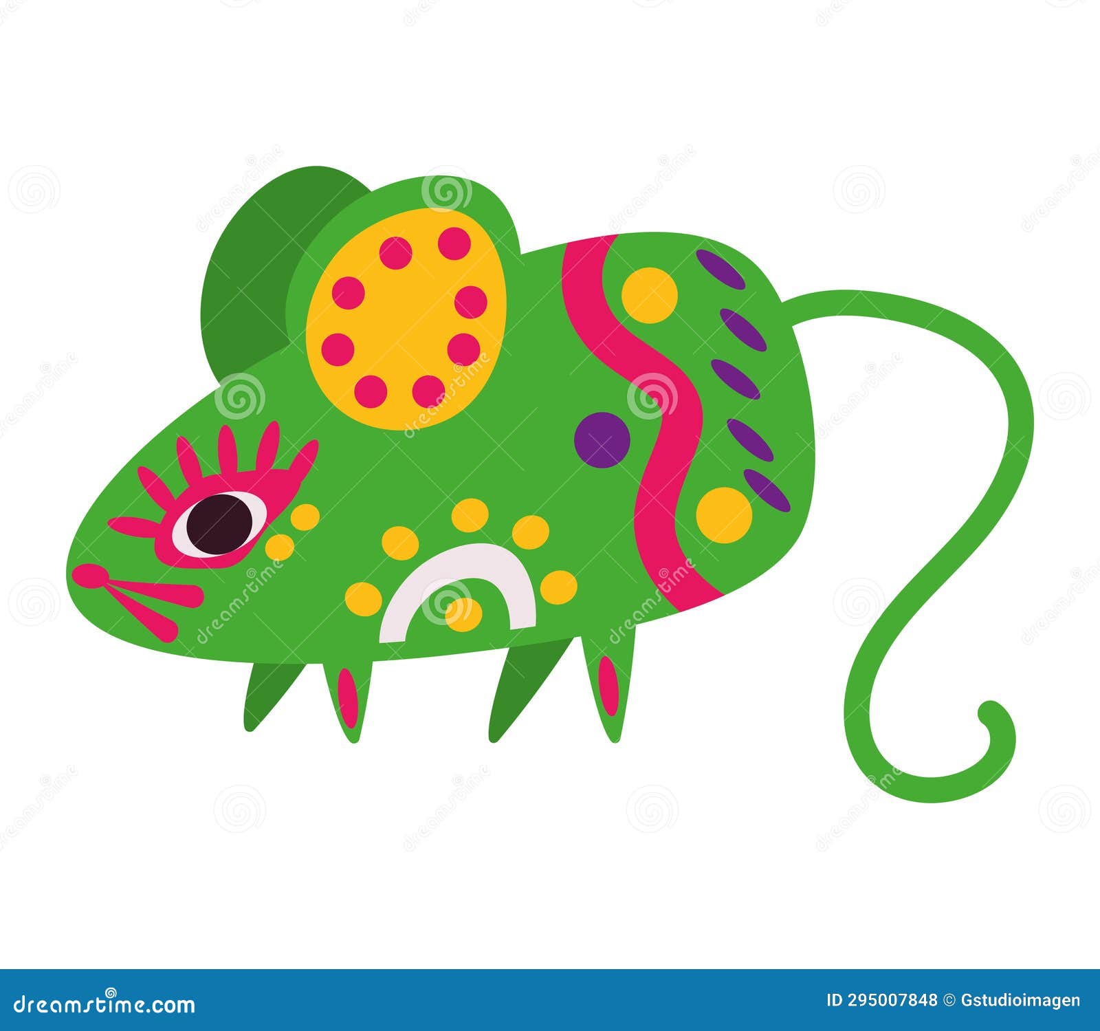 Mexico alebrije mouse stock vector. Illustration of traditional - 295007848