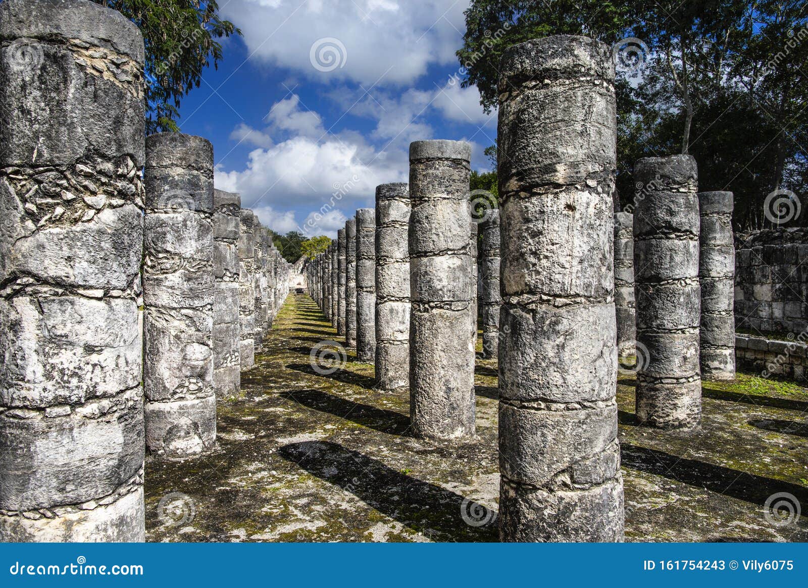 A Group of Thousands of Columns in the Ancient Mayan City Stock Image ...