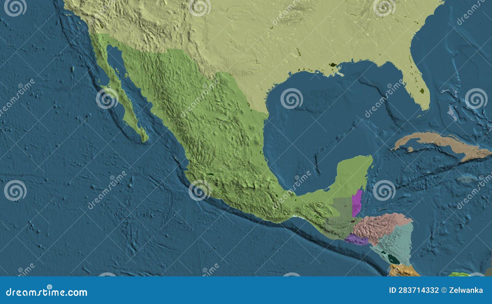 Mexico Area. Administrative Map Stock Illustration - Illustration of ...