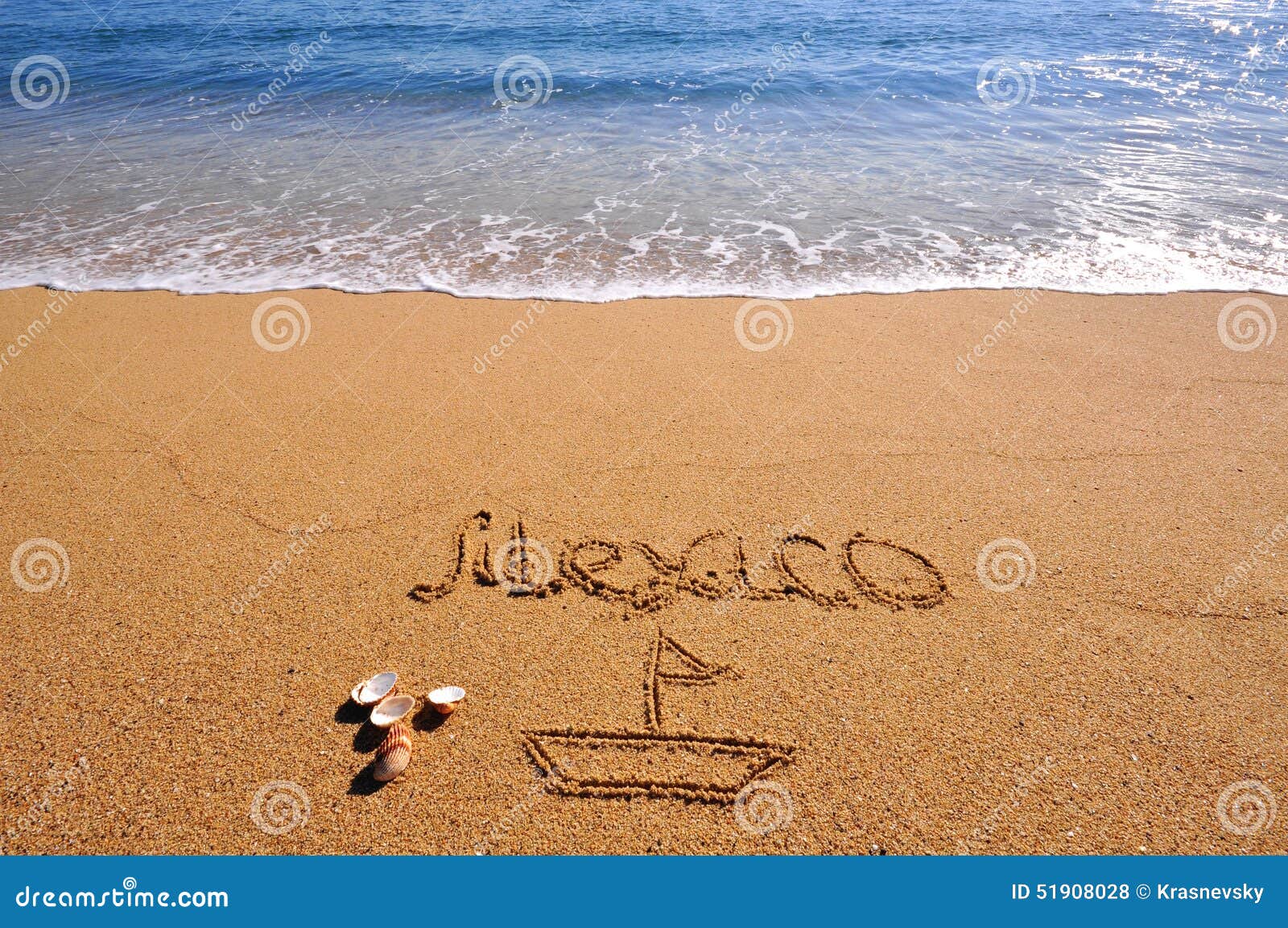 Mexico beach sign stock photo. Image of time, seascape - 51908028