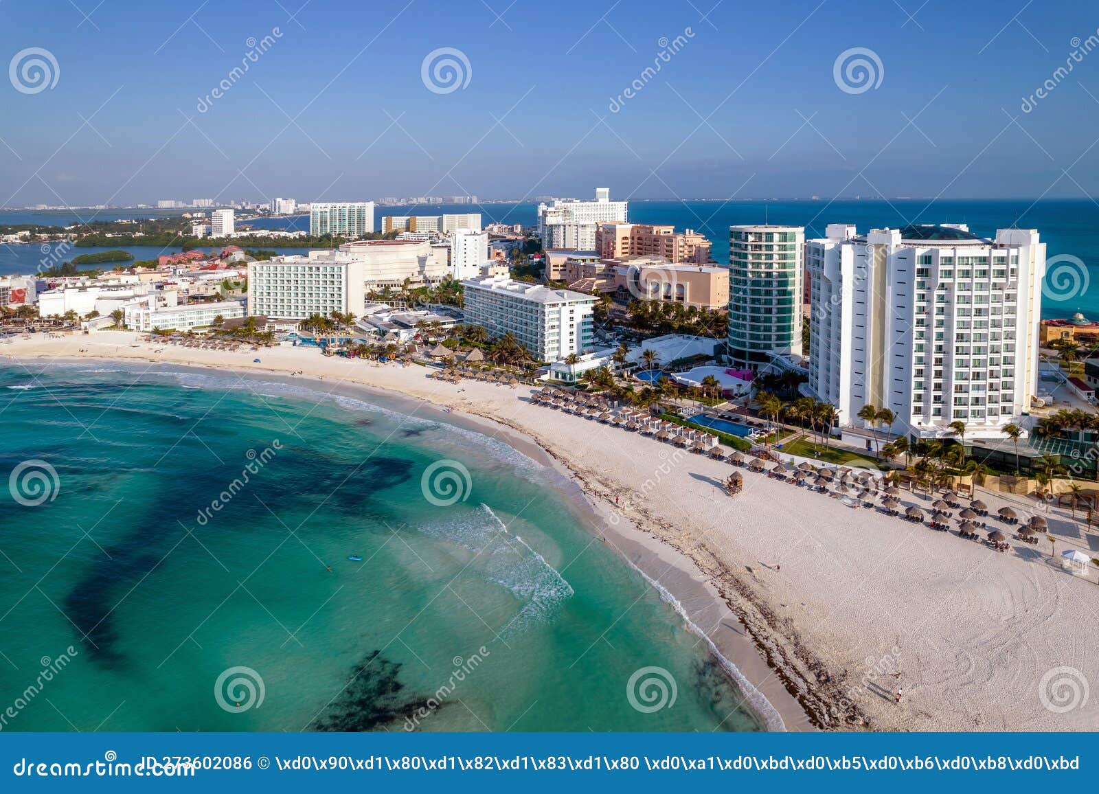 Mexico Cancun, Beautiful Caribbean Coast, Top View Stock Photo - Image ...