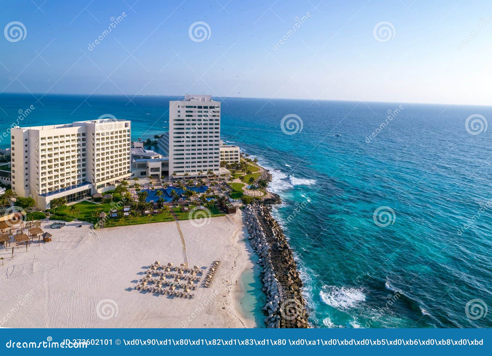 Mexico Cancun, Beautiful Caribbean Coast, Top View Stock Image - Image ...