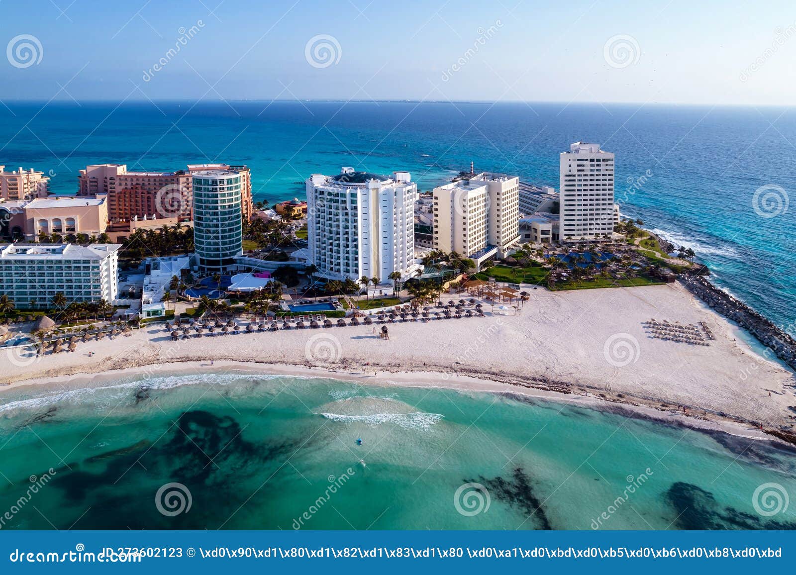 Mexico Cancun, Beautiful Caribbean Coast, Top View Stock Image - Image ...