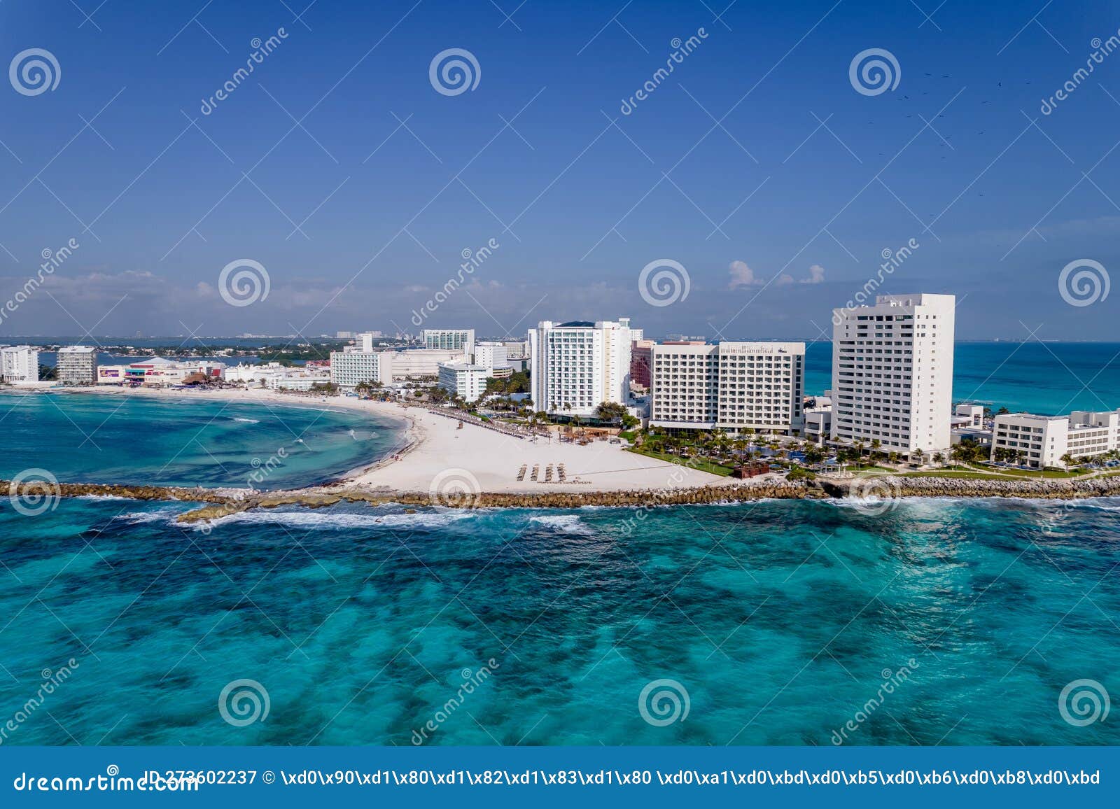 Mexico Cancun, Beautiful Caribbean Coast, Top View Stock Image - Image ...