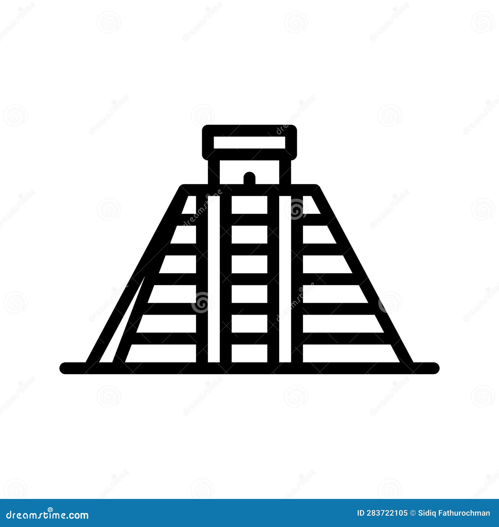 Mexico Chichen Itza Tulum Kukulcan Pyramid Cartoon Vector ...