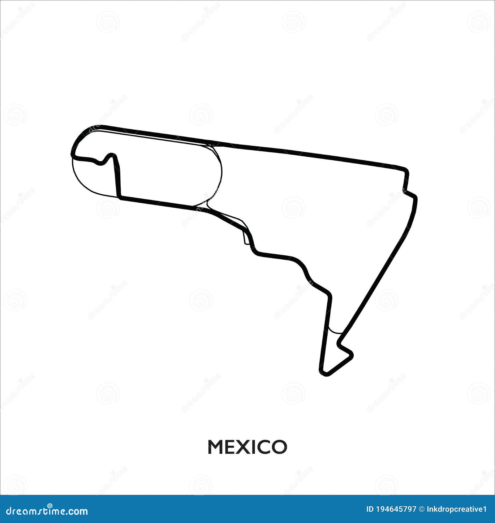 Mexico Circuit. Motorsport Race Track Vector Map Stock Vector ...