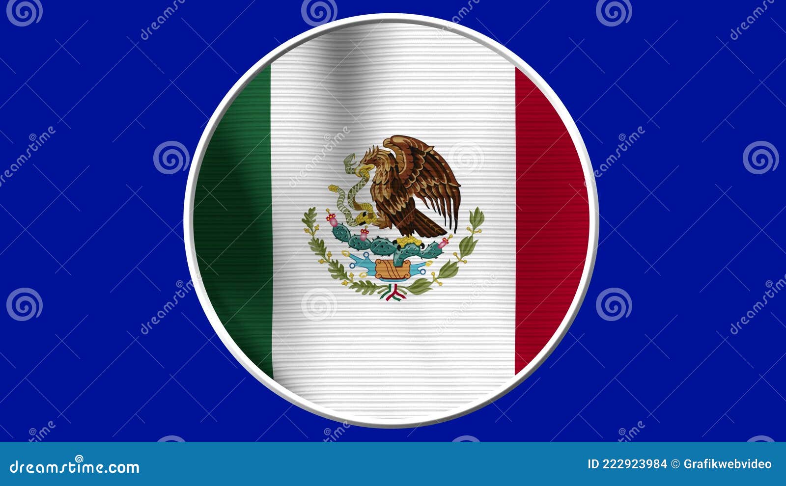 Mexico Circular Flag Loop - Realistic 4K Flag Waving in the Wind. Stock ...