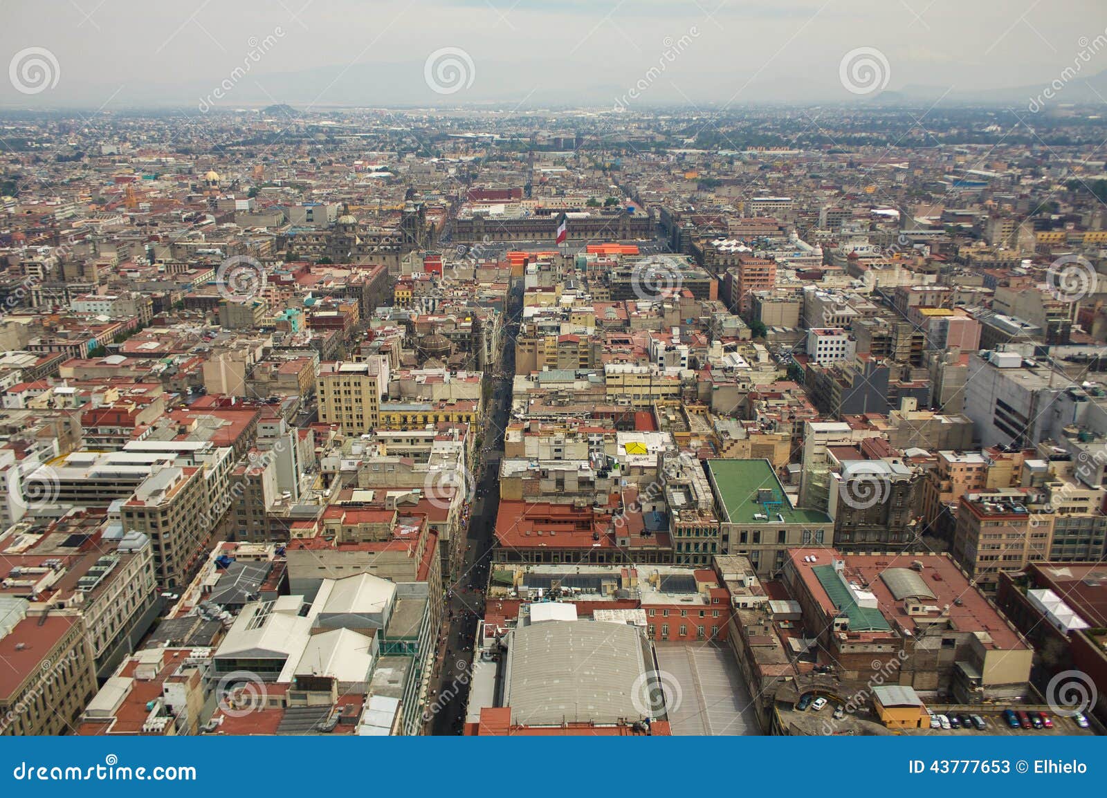 Mexico City Aerial View with Mountains and Clouds DF Stock Image ...