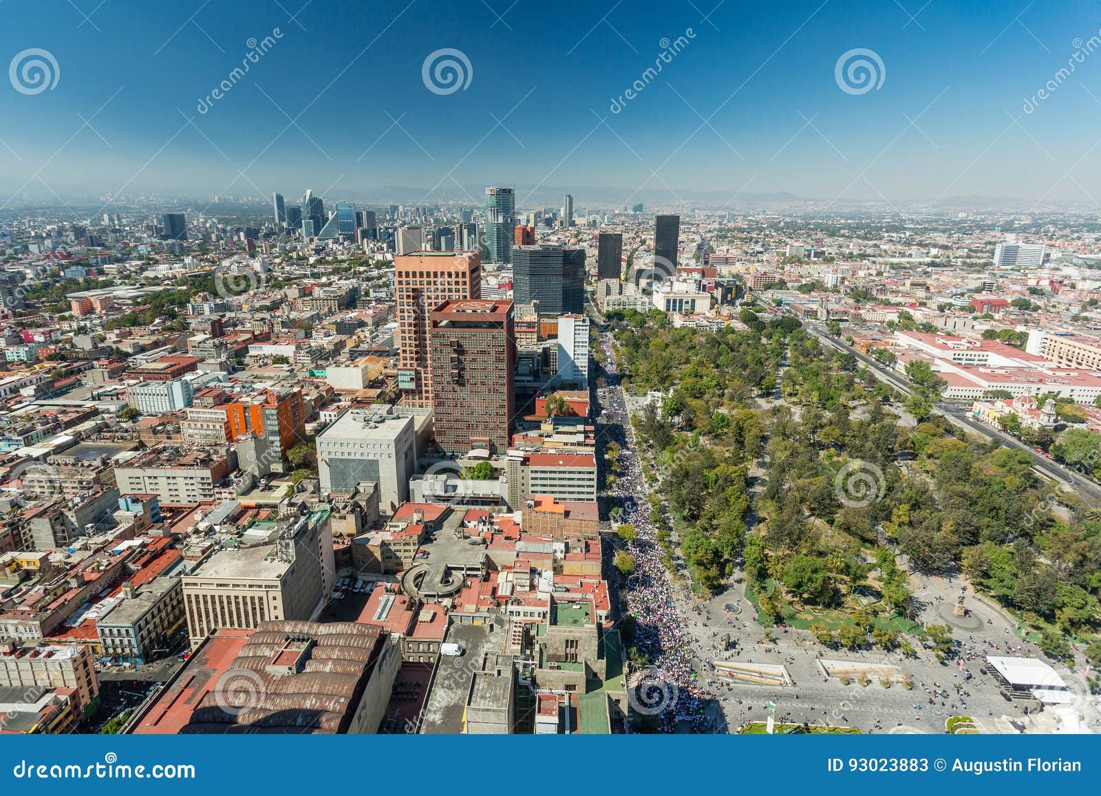 Mexico City aerial view stock image. Image of downtown - 93023883