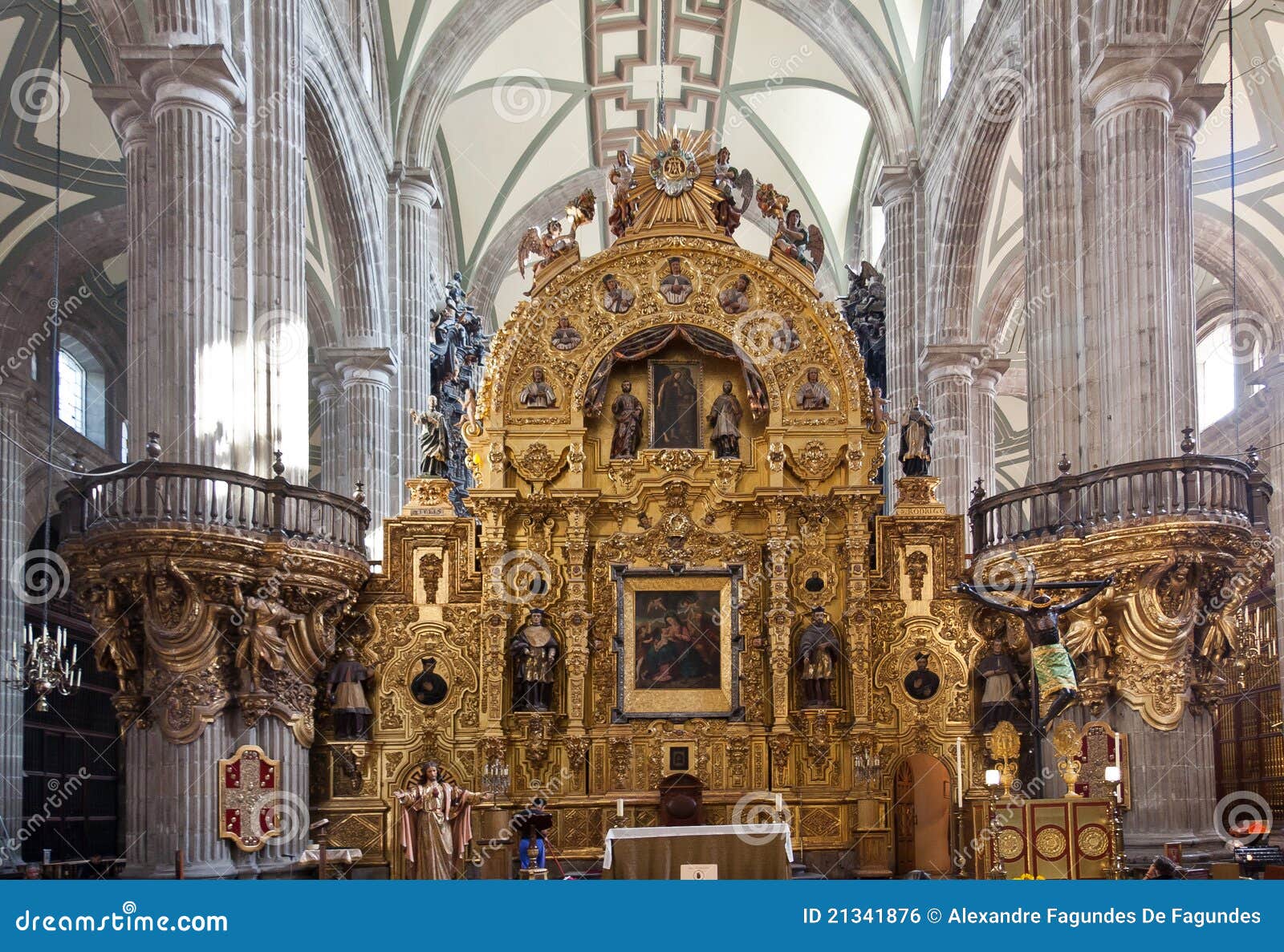 Mexico City Cathedral stock photo. Image of saint, golden - 21341876