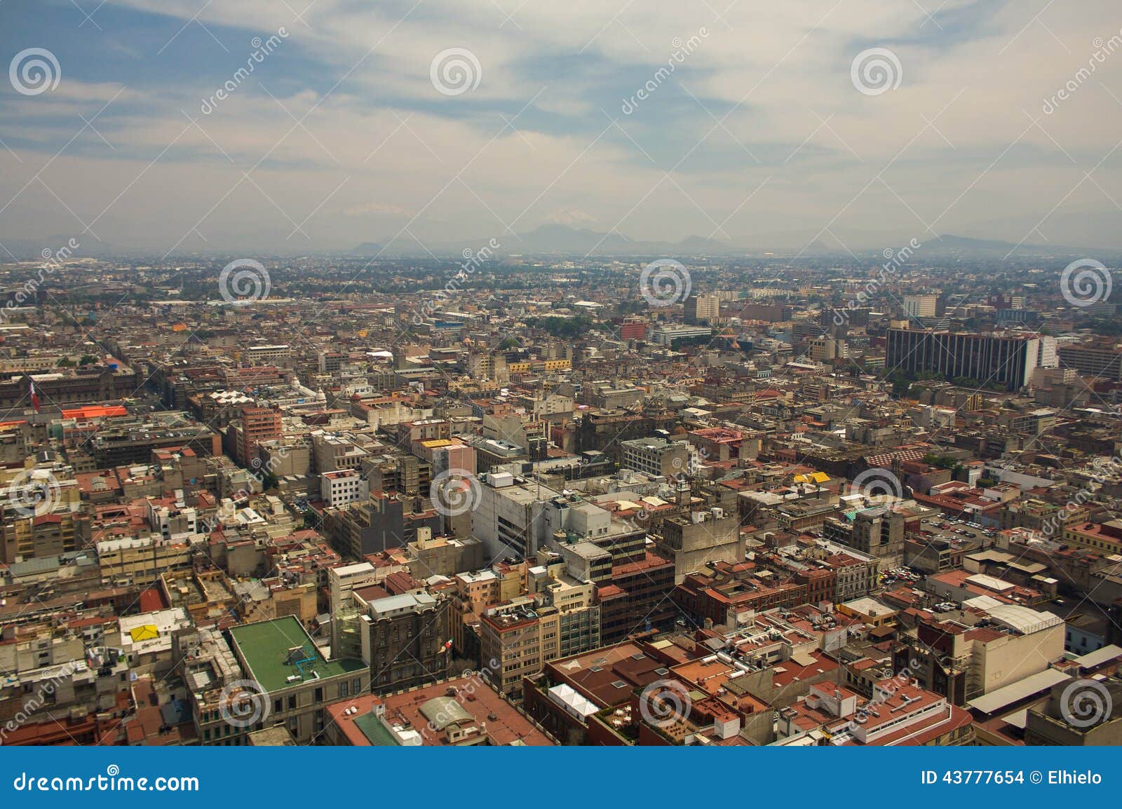 Mexico City DF Aerial View with Mountains and Clouds Stock Photo ...