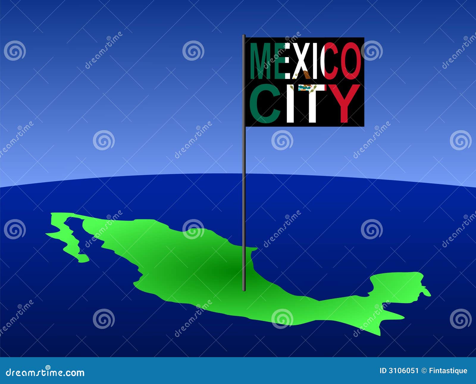 Mexico City On Mexican Map Cartoon Vector | CartoonDealer.com #3106051