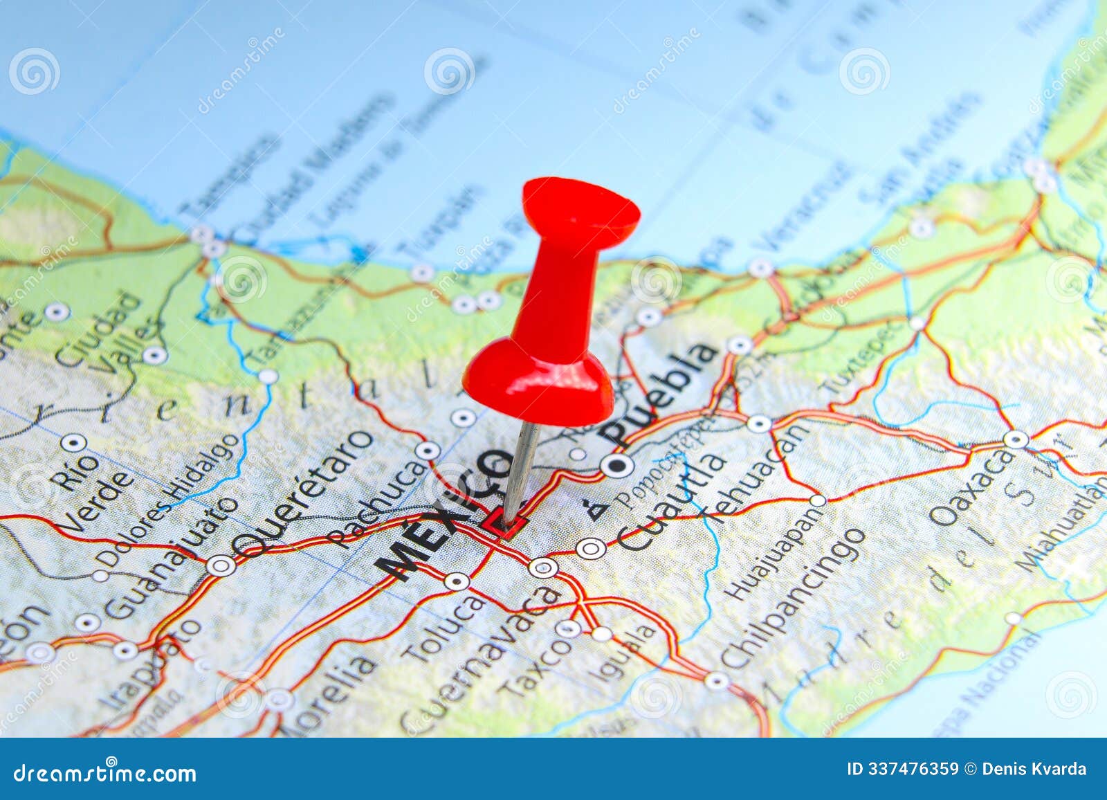 Mexico City, Mexico Pin on Map Stock Image - Image of destination ...