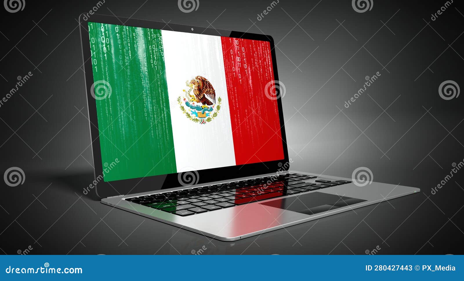 Mexico - Country Flag and Binary Code on Laptop Screen Stock ...