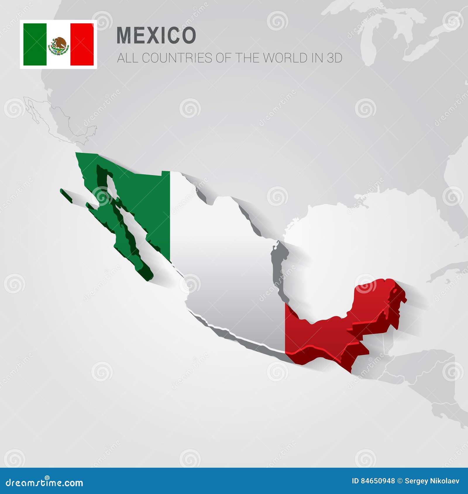 Mexico drawn on gray map. stock vector. Illustration of drawn - 84650948