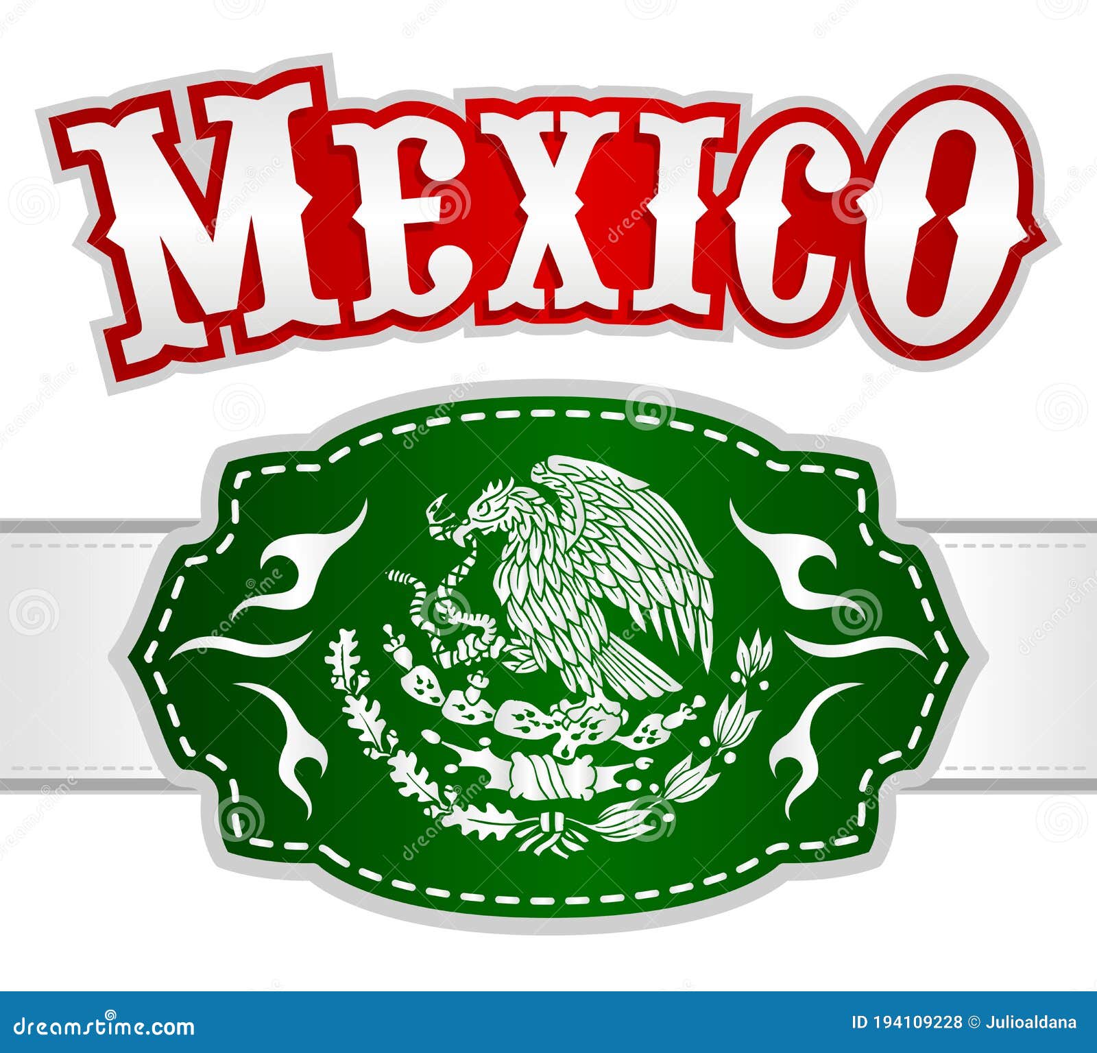 Mexico Emblem Western Style, Mexican Theme Vector Design. Stock Vector ...