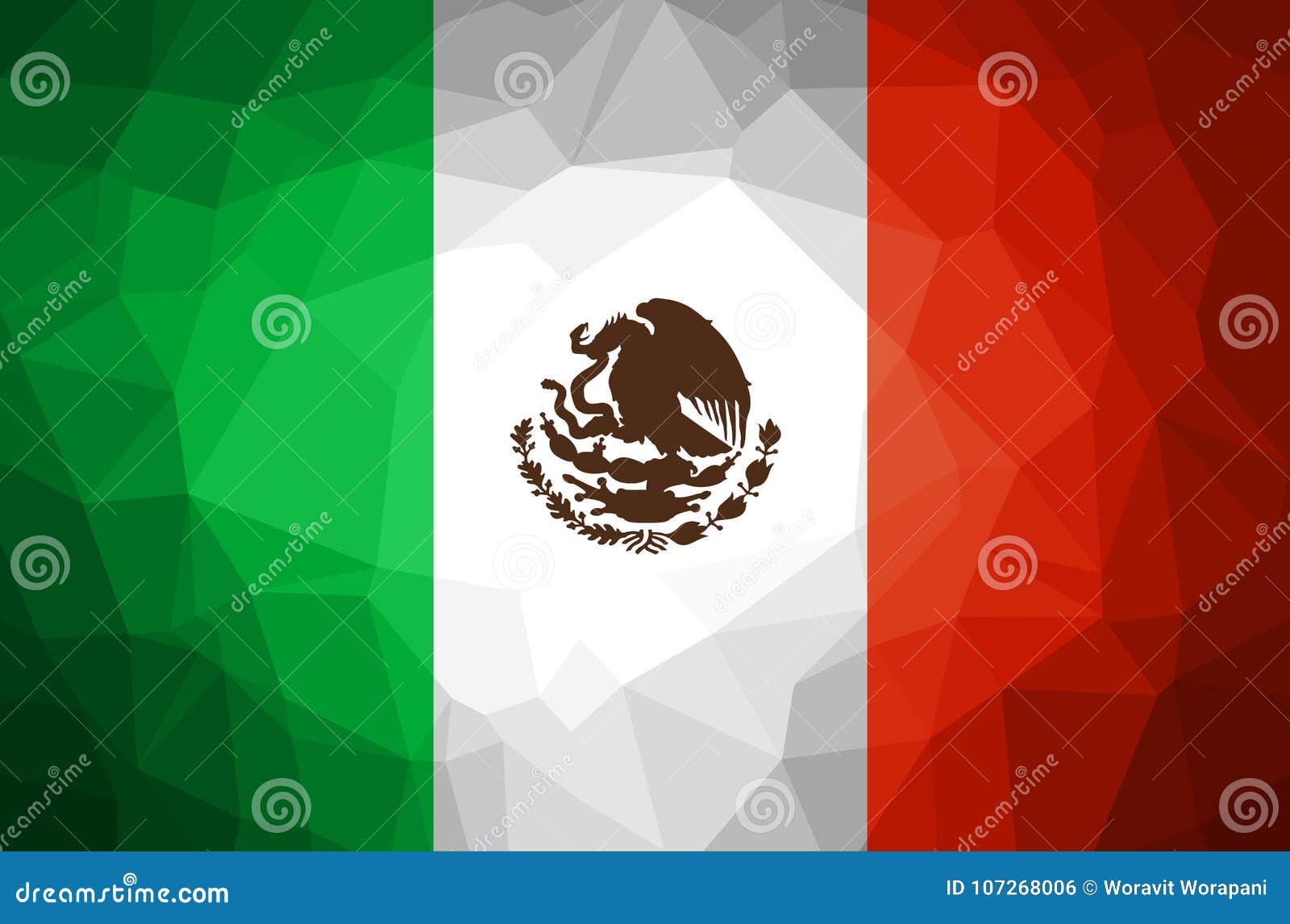 Mexico Flag Abstract Polygon Background. Stock Vector - Illustration of ...
