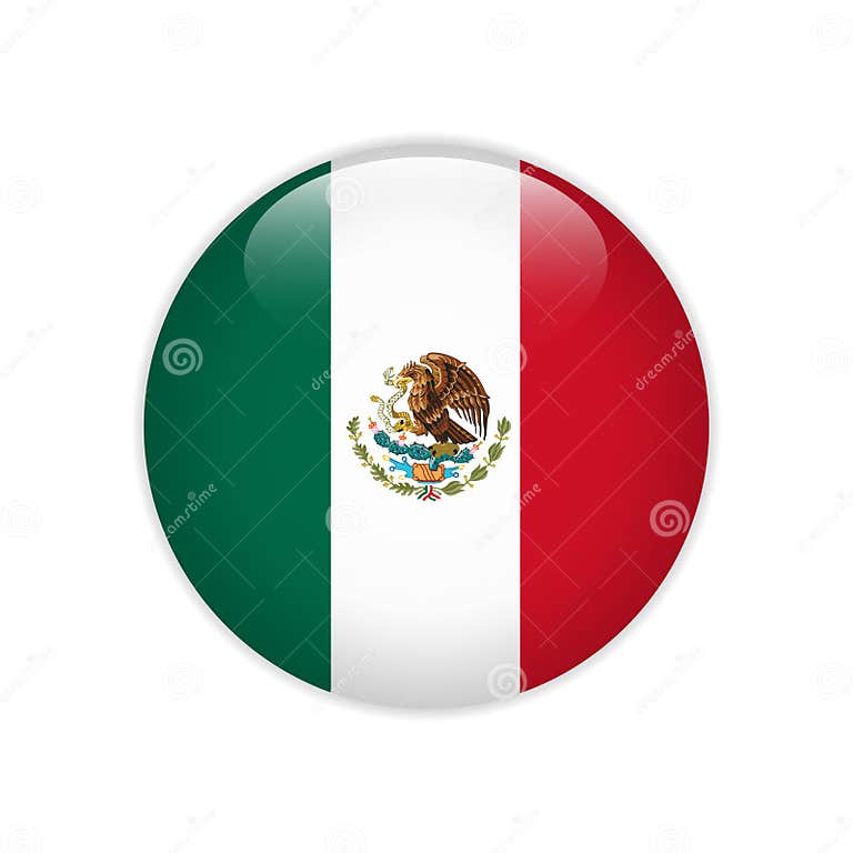 Mexico flag on button stock illustration. Illustration of button ...