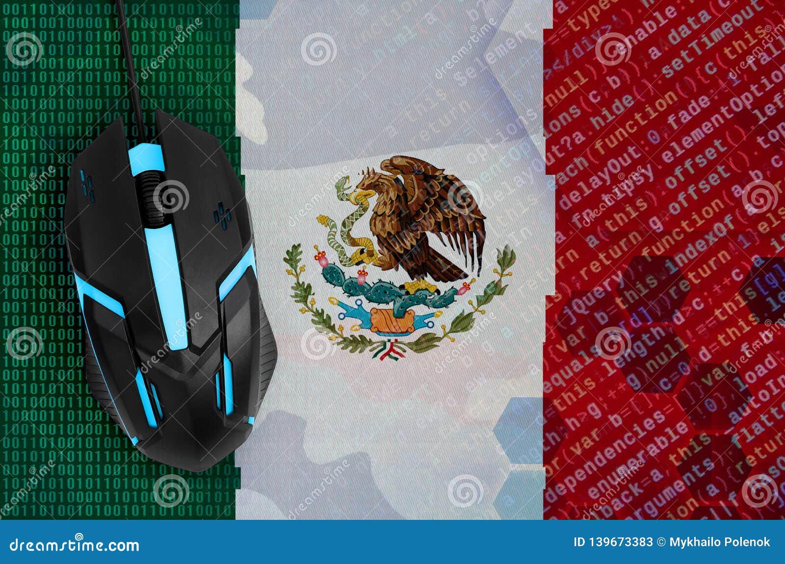 Mexico Flag and Computer Mouse. Digital Threat, Illegal Actions on the ...
