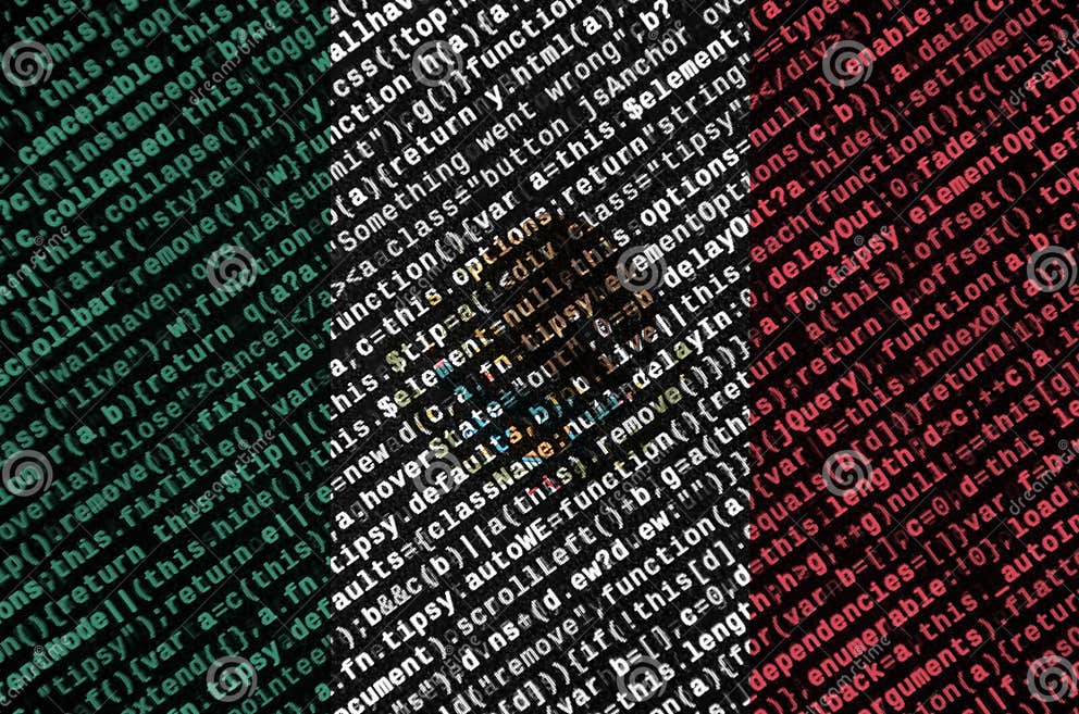 Mexico Flag is Depicted on the Screen with the Program Code. the ...
