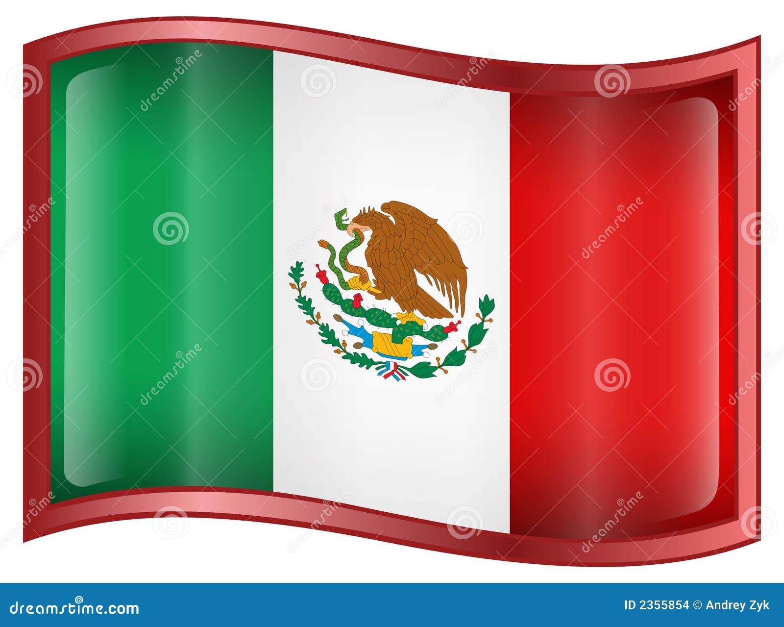 Mexico Flag Icon stock vector. Illustration of aqua, flag - 2355854