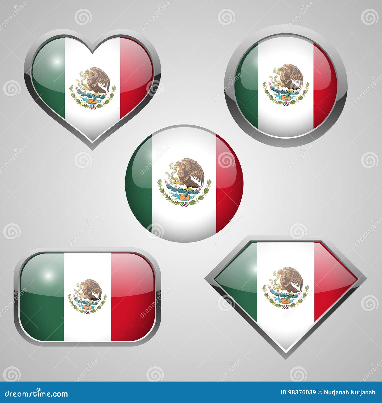 Mexico flag icons. stock vector. Illustration of flag - 98376039