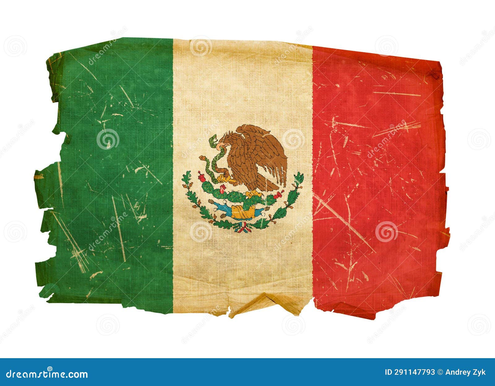 Mexico Flag old stock image. Image of worn, banner, yellow - 291147793