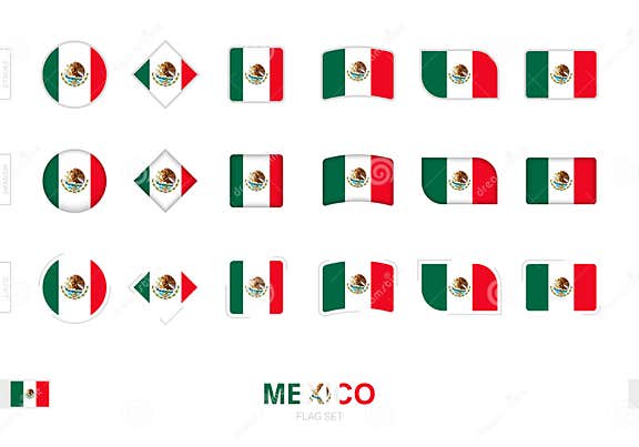 Mexico Flag Set, Simple Flags of Mexico with Three Different Effects ...