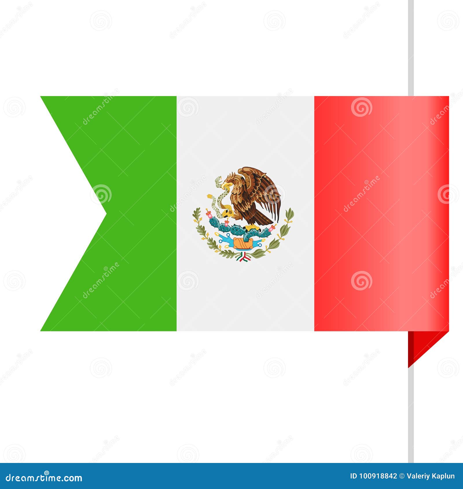 Mexico Flag Vector Bookmark Icon Stock Illustration - Illustration of ...