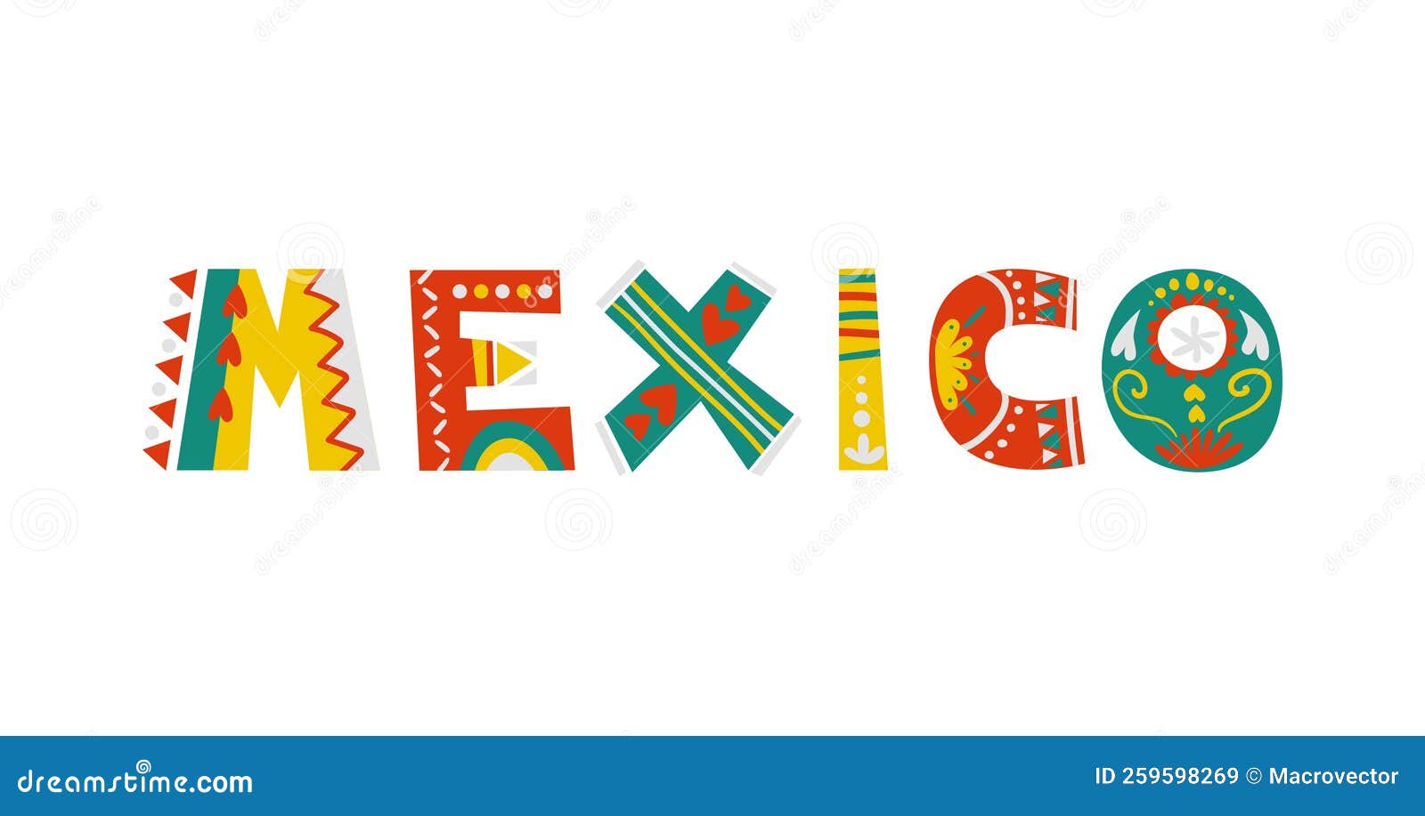 Mexico Flat Illustration stock illustration. Illustration of mexico ...