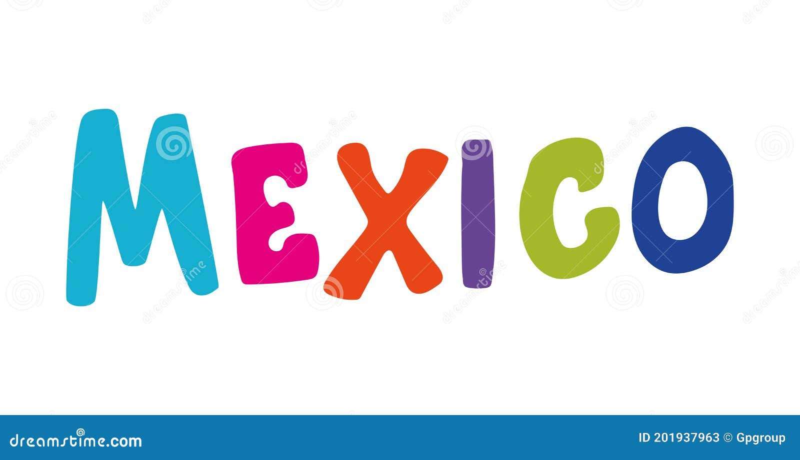 Mexico Lettering on a White Background Stock Vector - Illustration of ...